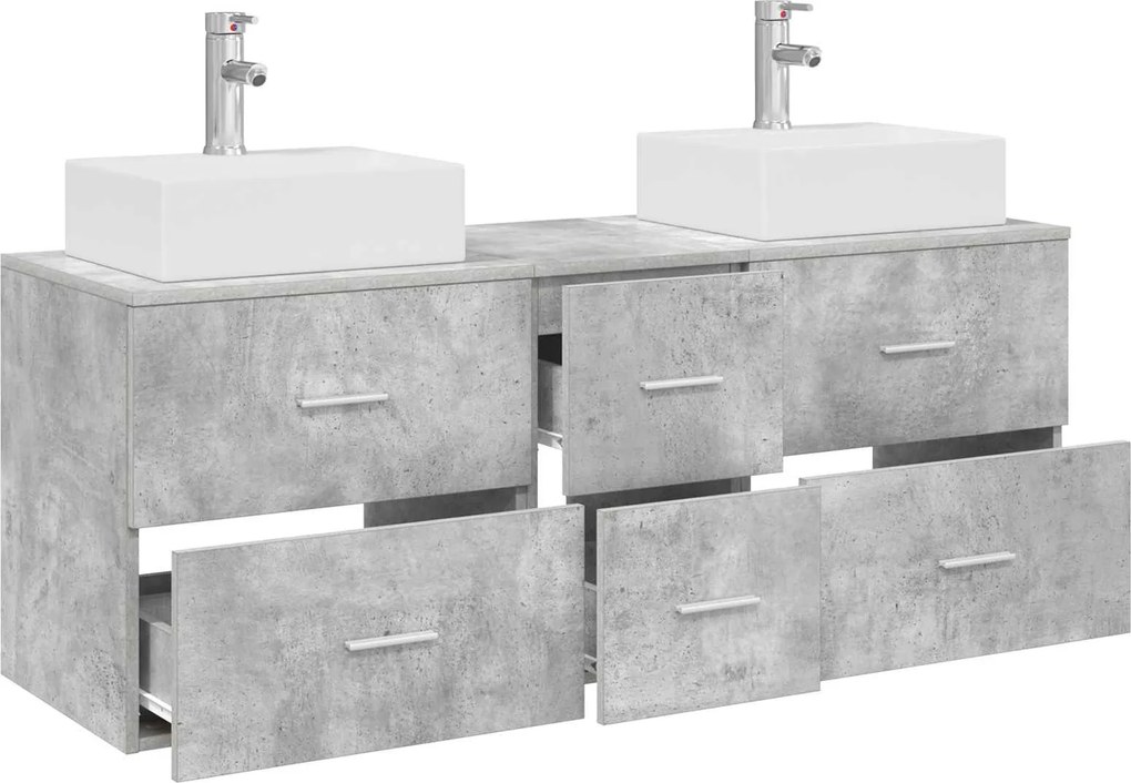 Sada koupelnových skříněk 3 ks Betonově šedá 3405846