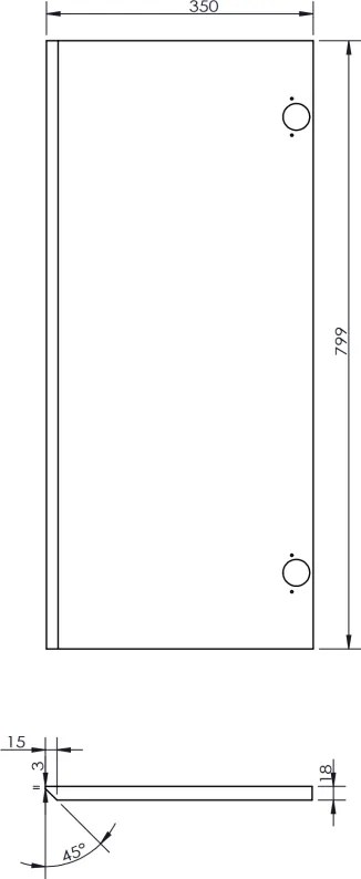 Mexen Orio, koupelnový stolek 35 cm, 2 dvířka, bílá lesklá, 91A11-03016-2-BF00