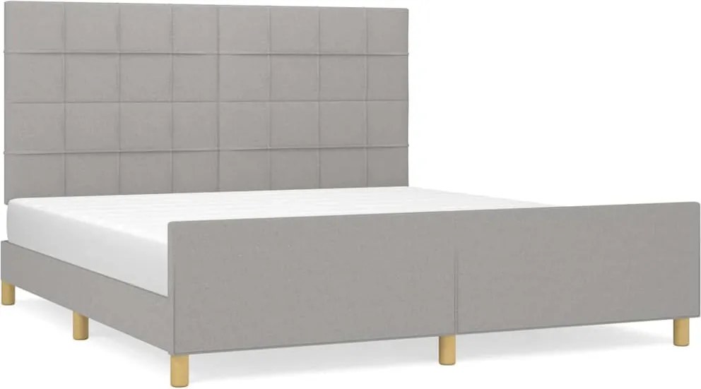 Rám postele bez matrace světle šedý 160 x 200 cm textil 3125065
