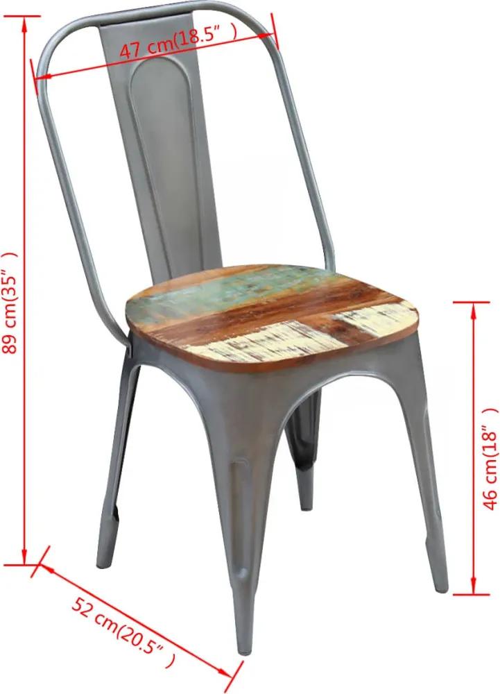 vidaXL Jídelní židle 2 ks masivní recyklované dřevo [243724]