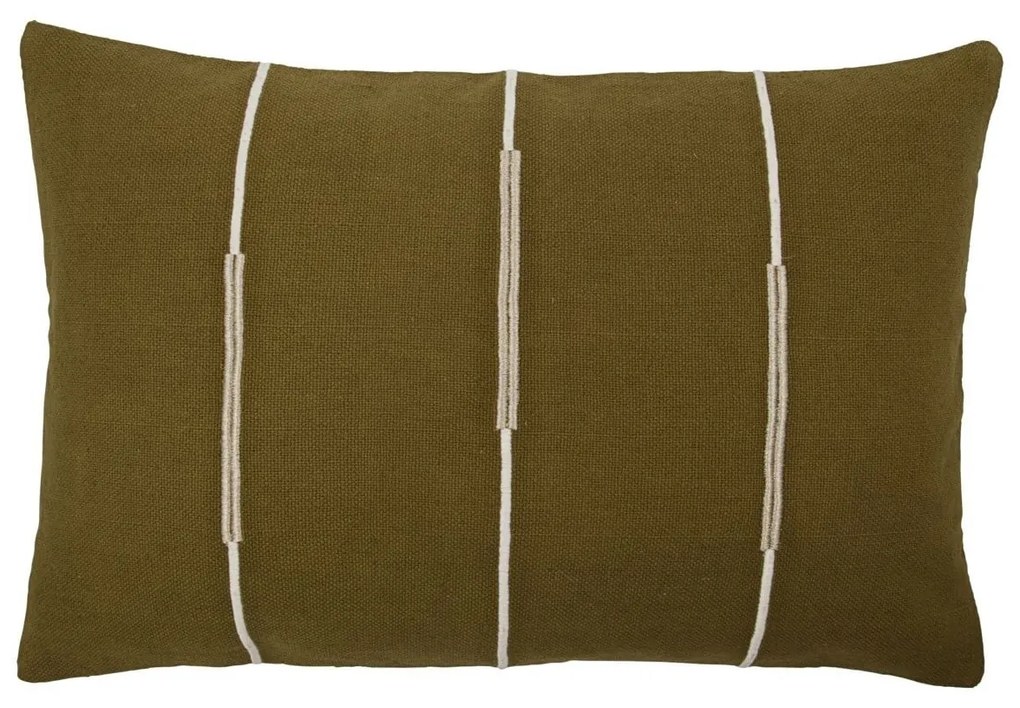 House Doctor Bavlněný povlak na polštář Indi Olive Green 60×40 cm, zelená barva, textil