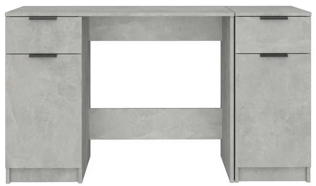 Psací stůl s boční skříňkou betonově šedý kompozitní dřevo,  3115911