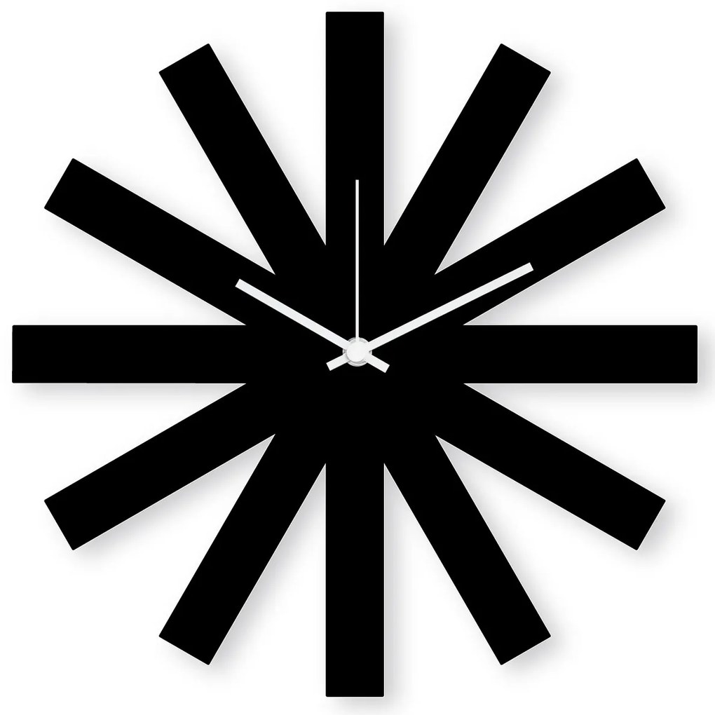 Černé akrylové hodiny ve tvaru hvězdy 38x38 cm