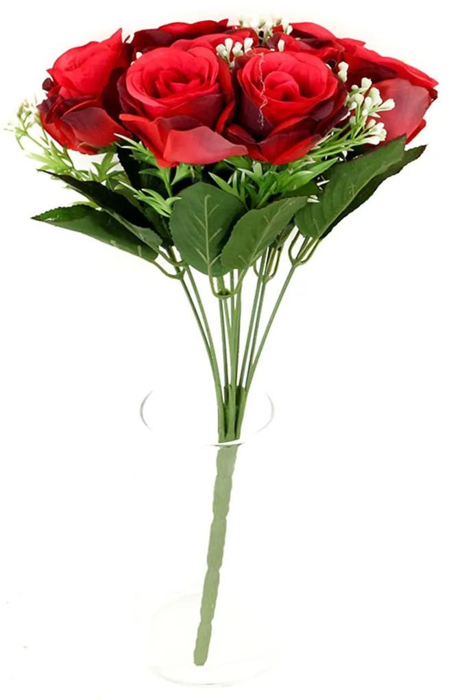 Růže, puget KU4138 květina umělá barva červená