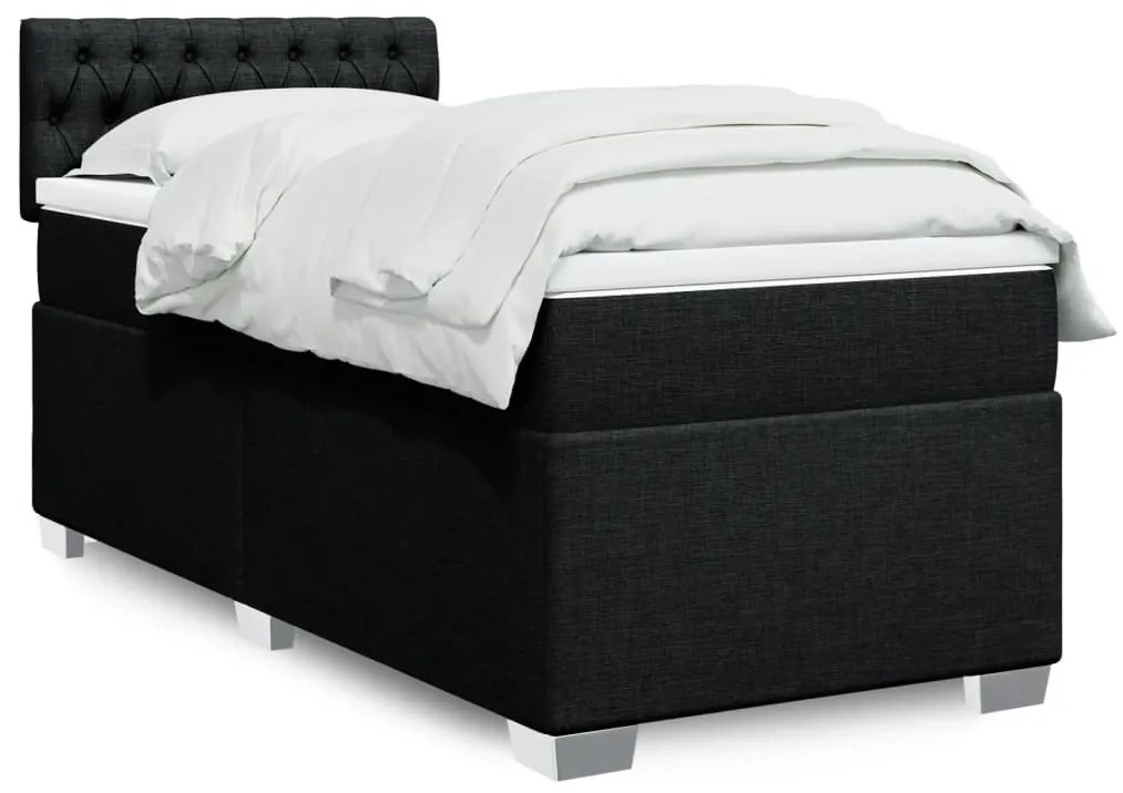 Box spring postel s matrací černá 100 x 200 cm textil 3285808