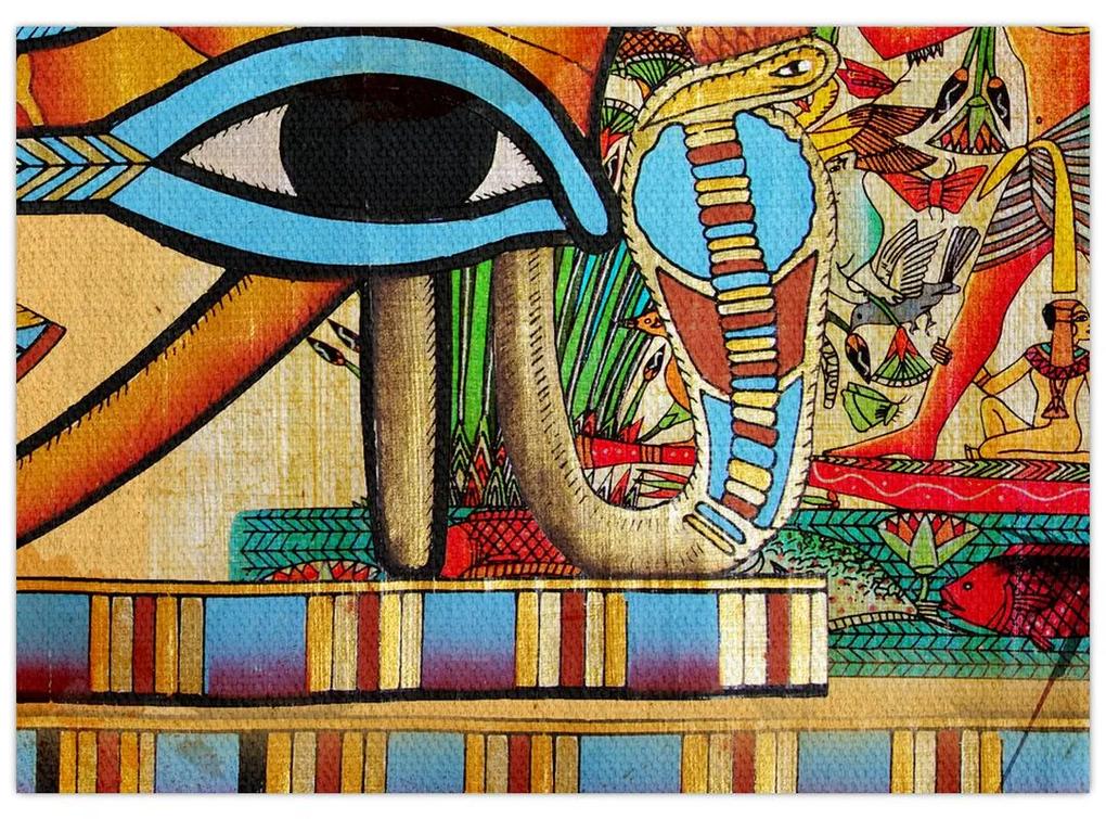 Skleněný obraz s egyptskými motivy (70x50 cm)