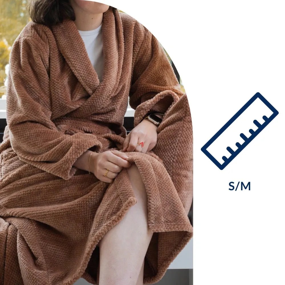 Hnědý župan z mikroplyše velikost S/M Pippa – Tiseco Home Studio