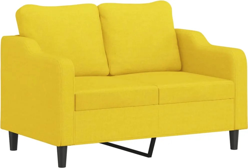 4dílná sedací souprava s poduškami světle žlutá textil 3201783