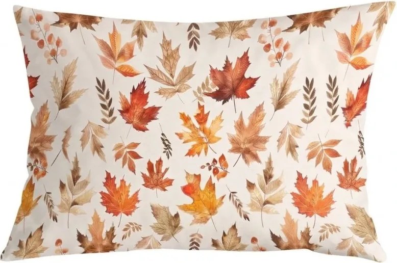 Flanelový povlak na polštář LEAVES & PUMPKINS 50x70 cm, barevný