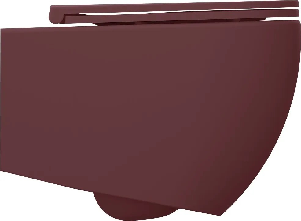 Isvea Isvea, INFINITY závěsná WC mísa, Rimless, 36,5x53cm, Matná maroon Red, 10NF02005-2R