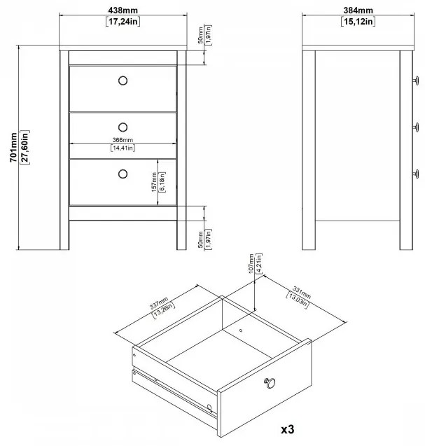 FALCO Noční stolek Cadiz 85 bílý