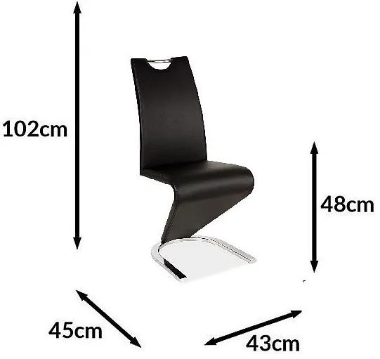 Jídelní židle, H-090, černá ekokůže/chrom