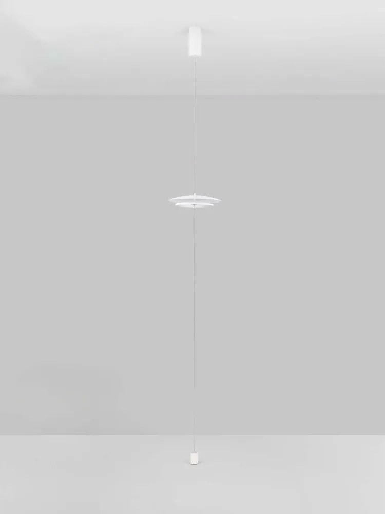 Matně bílá hliníková LED stmívatelná stojací lampa (výška 330 cm) Olos – Nova Luce