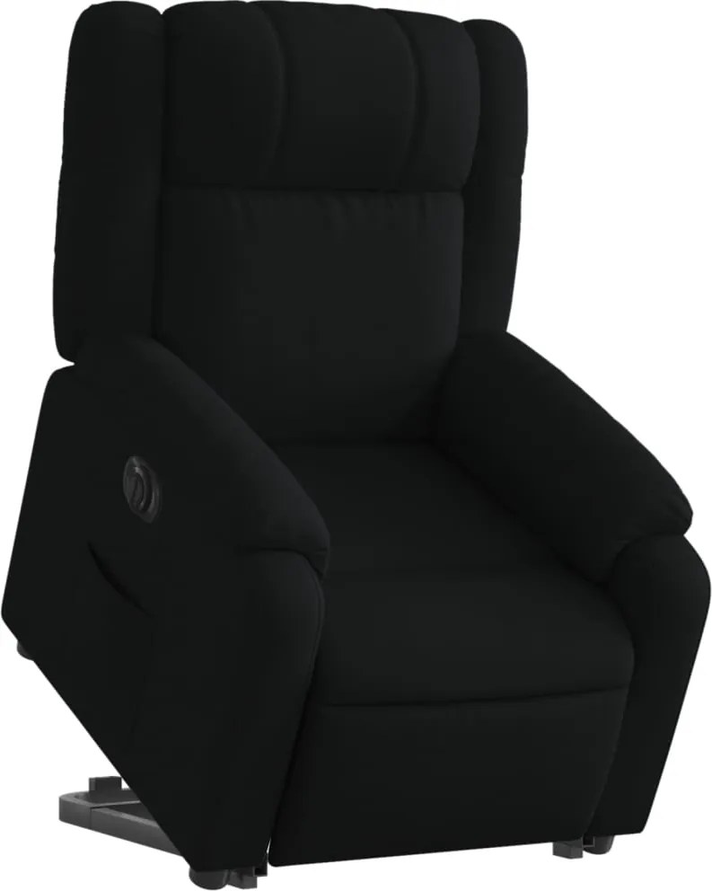 Elektrické zvedací polohovací křeslo černé textil 3205228