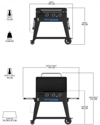 Plynový gril PIT BOSS Ultimate Griddle Plancha 3B