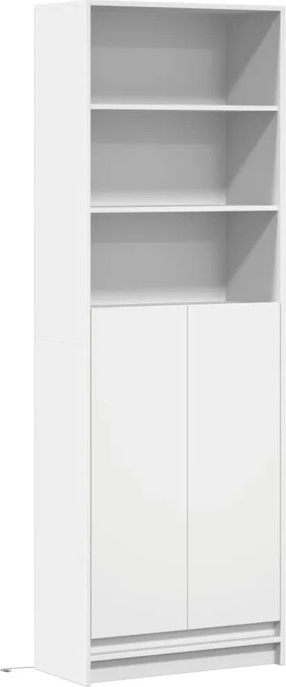 Skříň highboard s LED bílá 69 x 32,5 x 200 cm kompozitní dřevo 3307905
