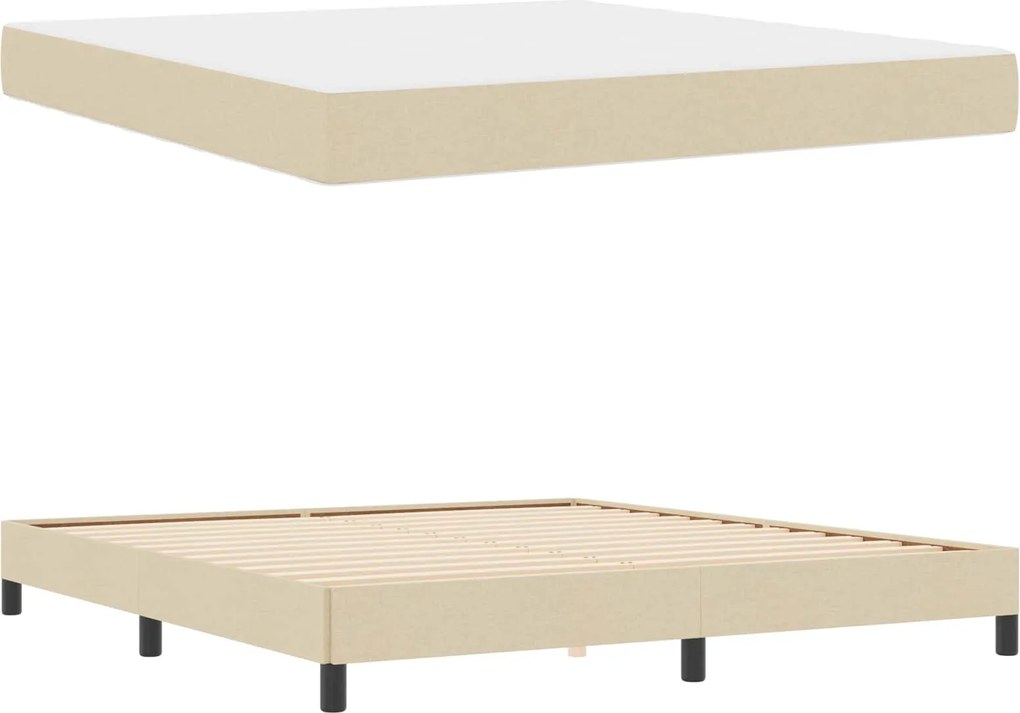 Postel s boxspringem Krémová 180 x 200 cm textil 3398512