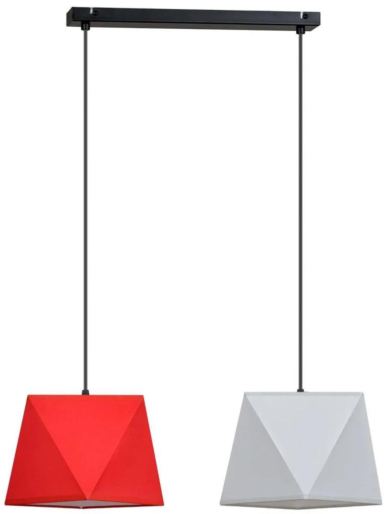 Závěsné svítidlo DIAMOND, 2x textilní stínítko (mix 5 barev), (výběr ze 2 barev konstrukce)