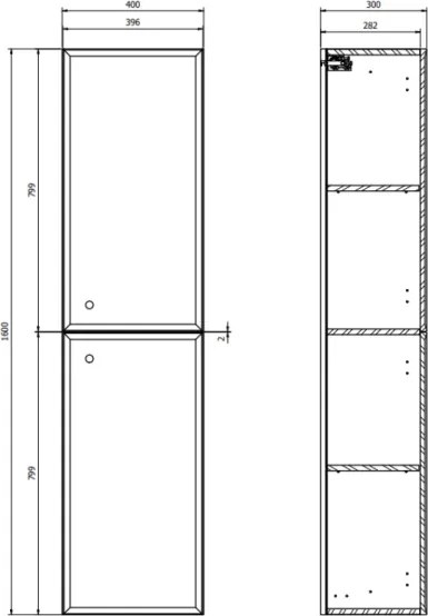 Cersanit S1021-010 - Závěsná koupelnová skříňka MILLE 160x40 cm matná bílá