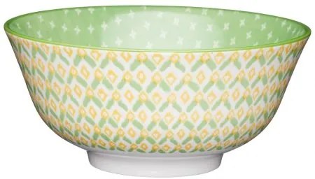 Kitchen Craft Keramická miska Geometric Green-15,7x15,7cm