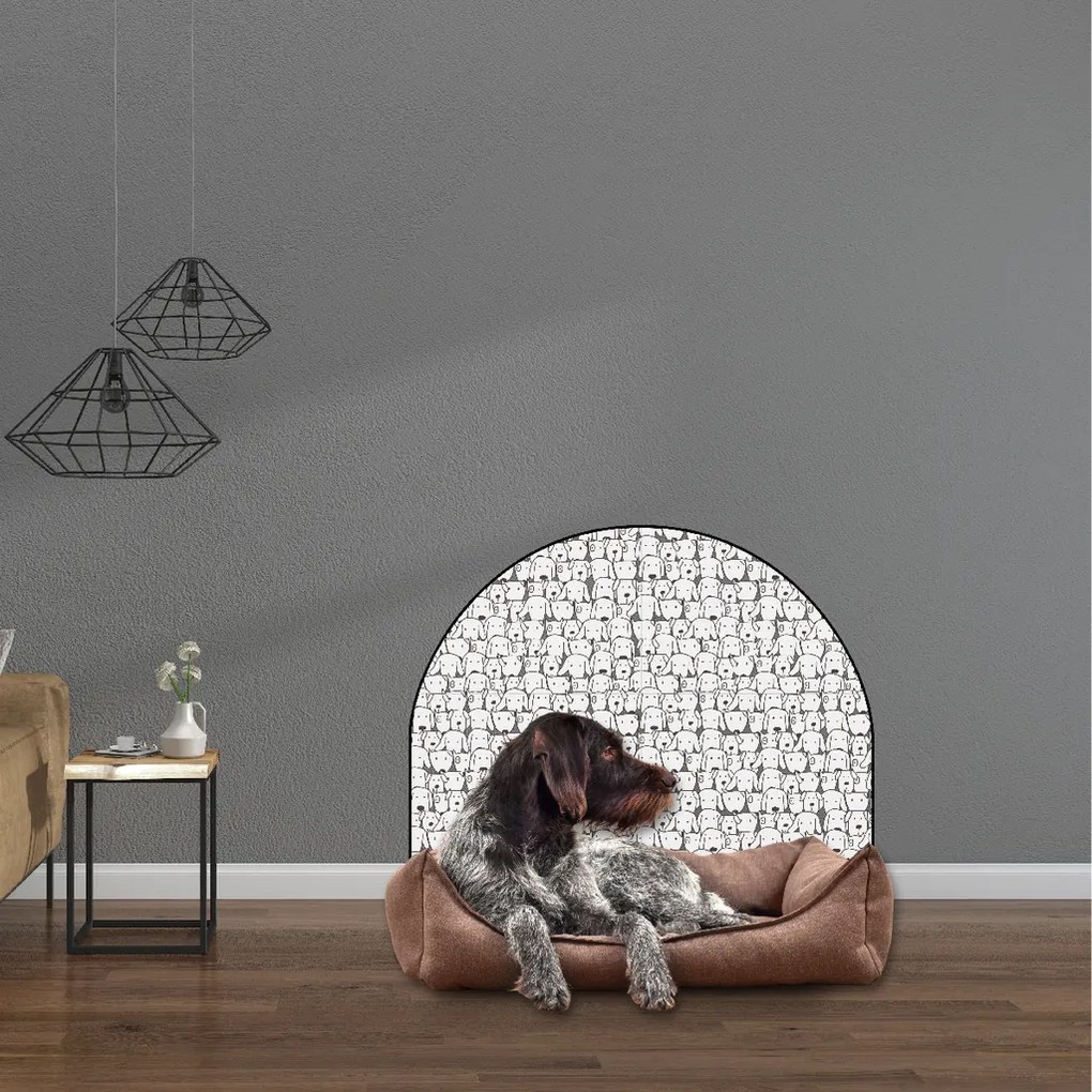 PIPPER. Ochranná textilní nálepka na zeď - Oblouk - Psi Velikost: 120x96cm, Jméno: Se jménem