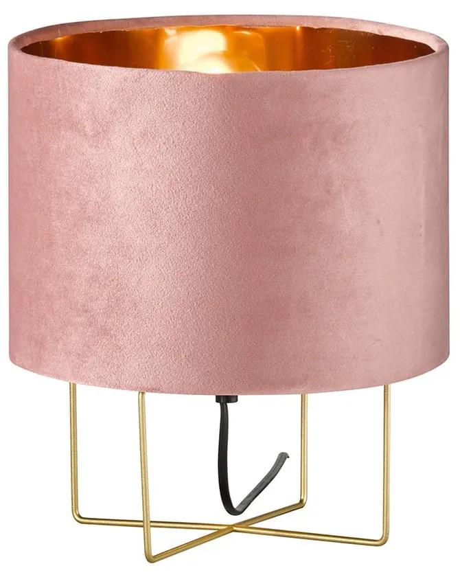 Růžová stolní lampa Fischer & Honsel Aura, výška 32 cm