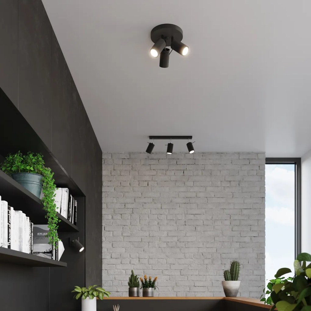 Sollux Lighting Stropní svítidlo RING 3P černé