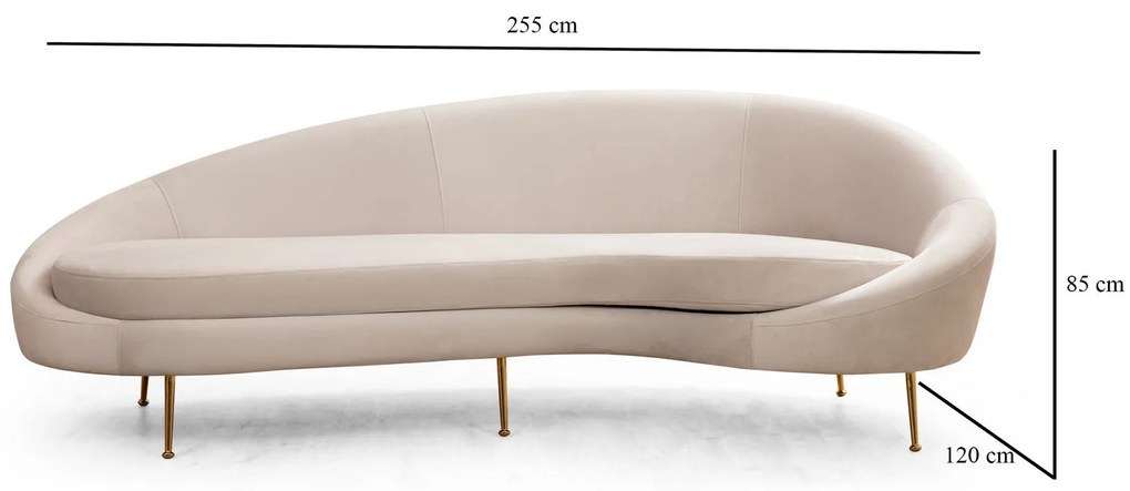 Hanah Home Třímístná pohovka ESES s opěradlem vpravo béžová 560ARE1349