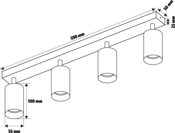 Brilagi - LED RGBW Stmívatelné bodové svítidlo SELE DIAMANT 4xGU10/4,8W/230V černá