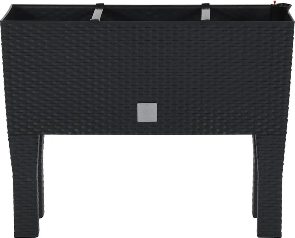 Vyvýšený záhon antracitový 60 x 25 x 46 cm PP ratan 152208