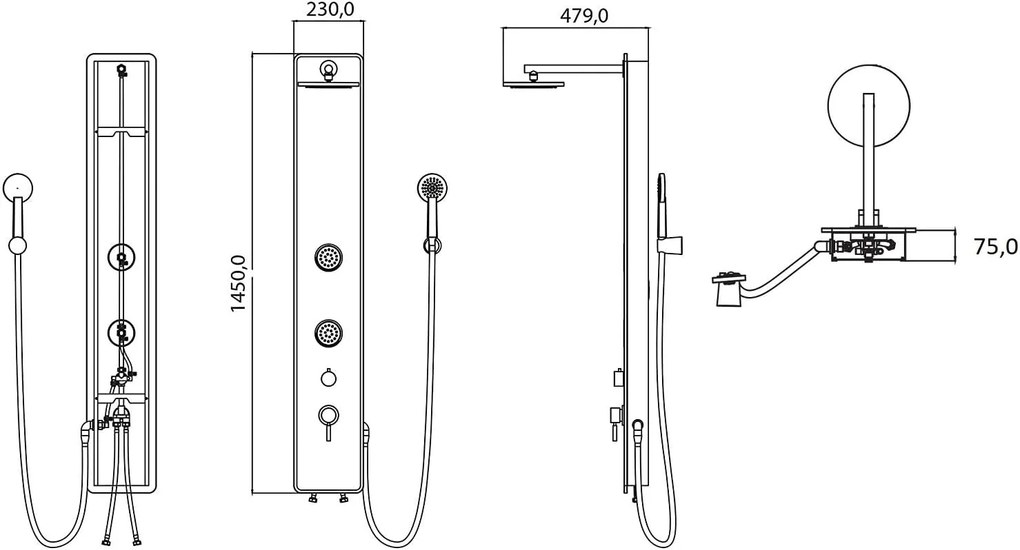 Eisl Sanitär Sprchový hydromasážní panel Ibiza 60033