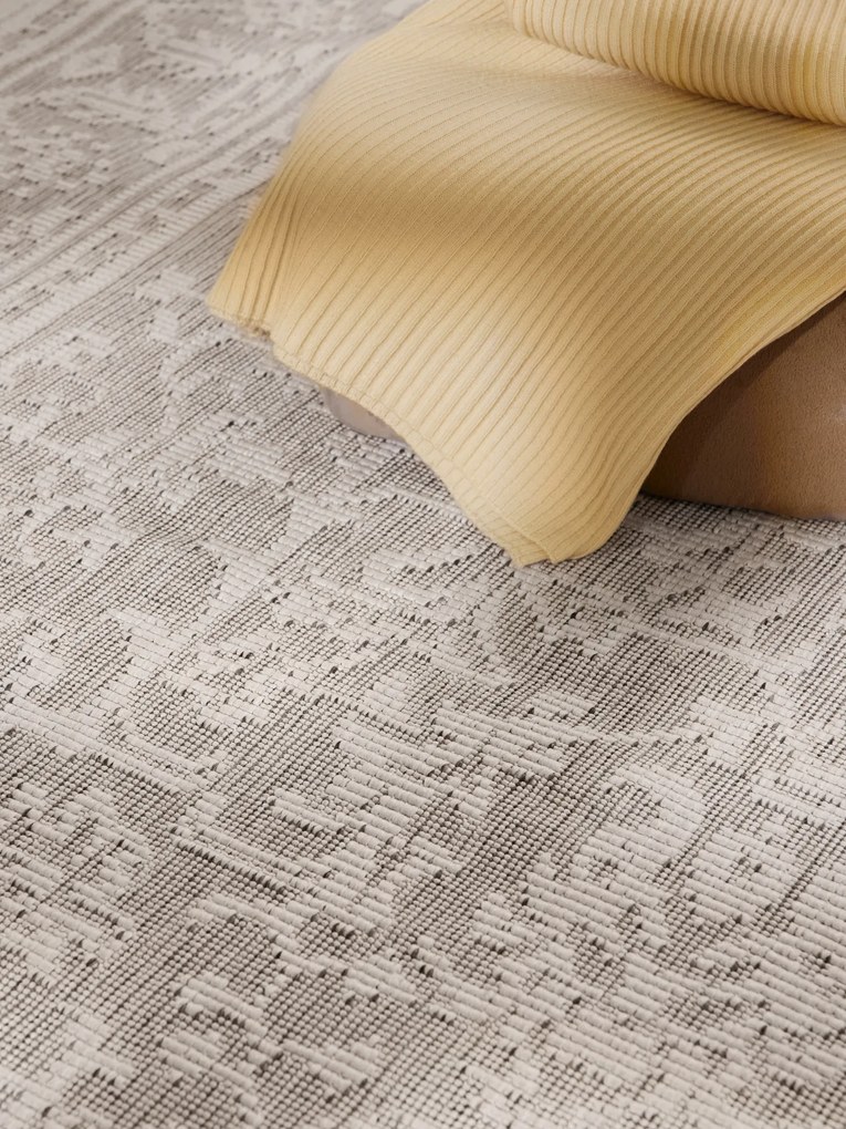 NORTHRUGS, Kusový koberec Duet Kona 106249 White/Gray - na ven i na doma, 120x170, šedá, chodba / předsíň