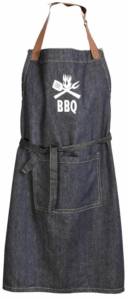Forbyt Zástěra kuchyňská, Jeans BBQ, šedomodrá
