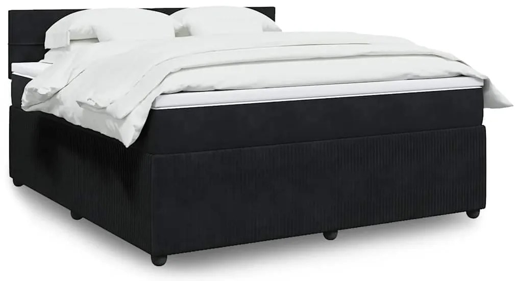Box spring postel s matrací černá 180x200 cm samet 3287808