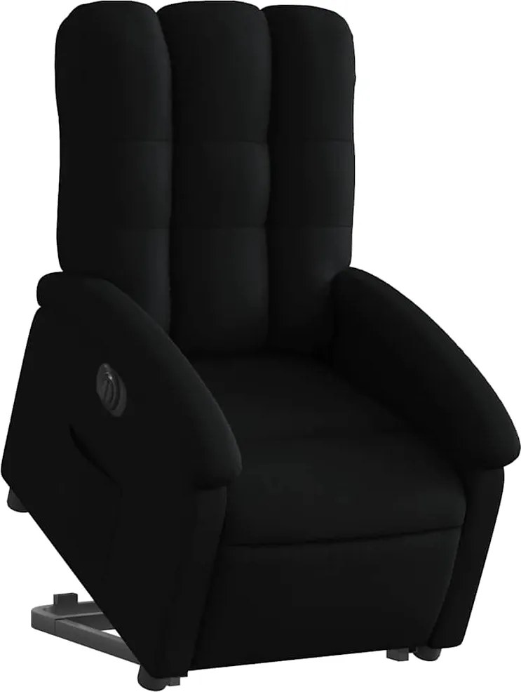 Elektrické zvedací polohovací křeslo černé textil 3204118
