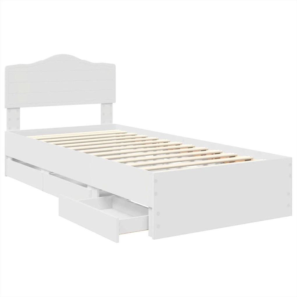 Rám postele se zásuvkou Bílá 100 x 200 cm Inženýrské dřevo 3413033