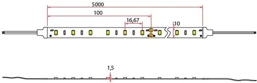 Mantra 7362 LED pásek 9,6W/m, 787lm/m 4000K, CRI90 délka 5m, 24VDC, IP20