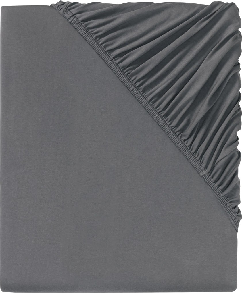 Livarno Home Jersey napínací prostěradlo, 140-160 x 200 cm. (tmavě šedá)