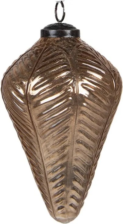 Bronzová skleněná vánoční ozdoba šiška M - Ø 7*10 cm