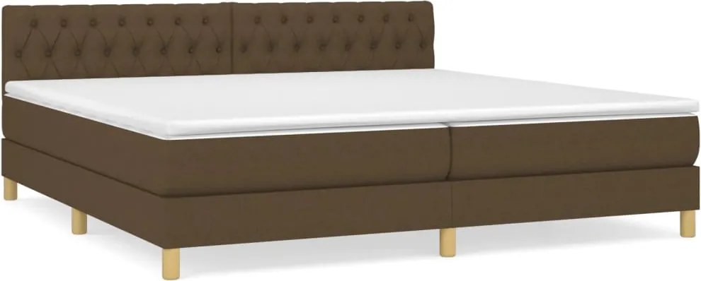 Box spring postel s matrací tmavě hnědá 200x200 cm textil 3140884