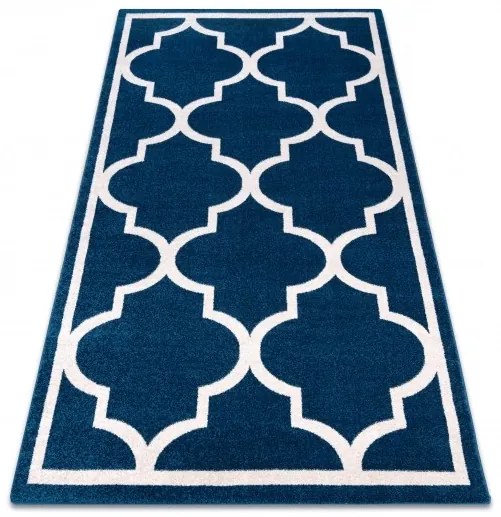 3kraft Kusový koberec SKETCH LIAM modrý / bílý