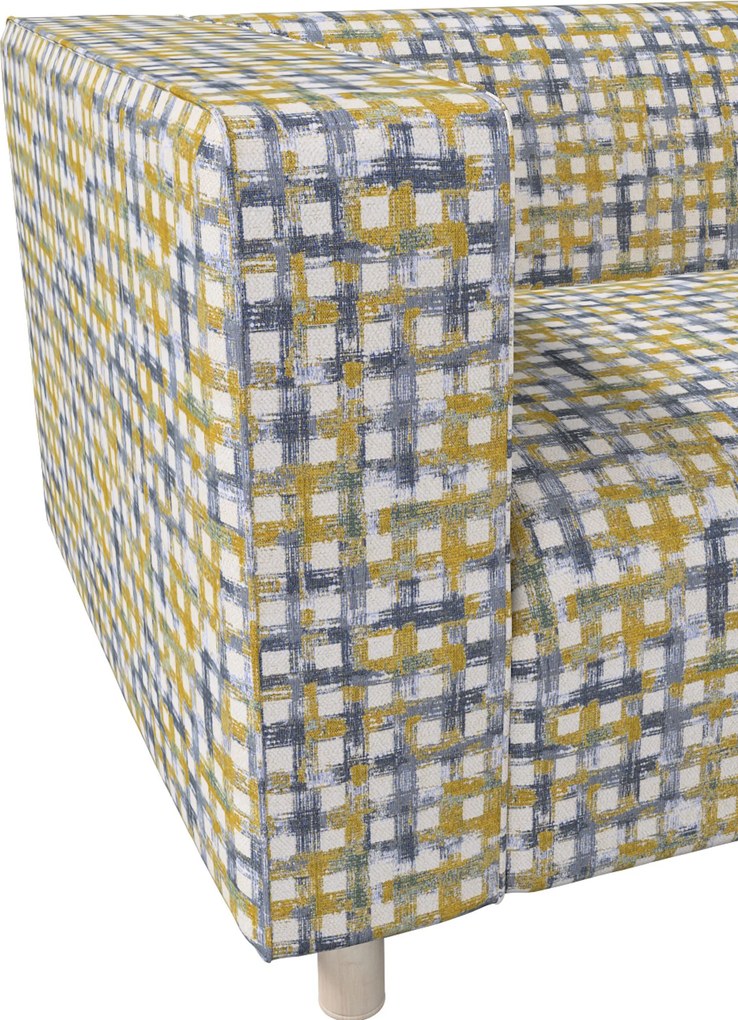 Potah na pohovku IKEA Klippan 2-místná barva modrá látka pletený vzor, vzorované