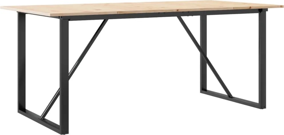 Jídelní stůl s O rámem 180 x 90 x 75 cm borové dřevo a ocel 3282678