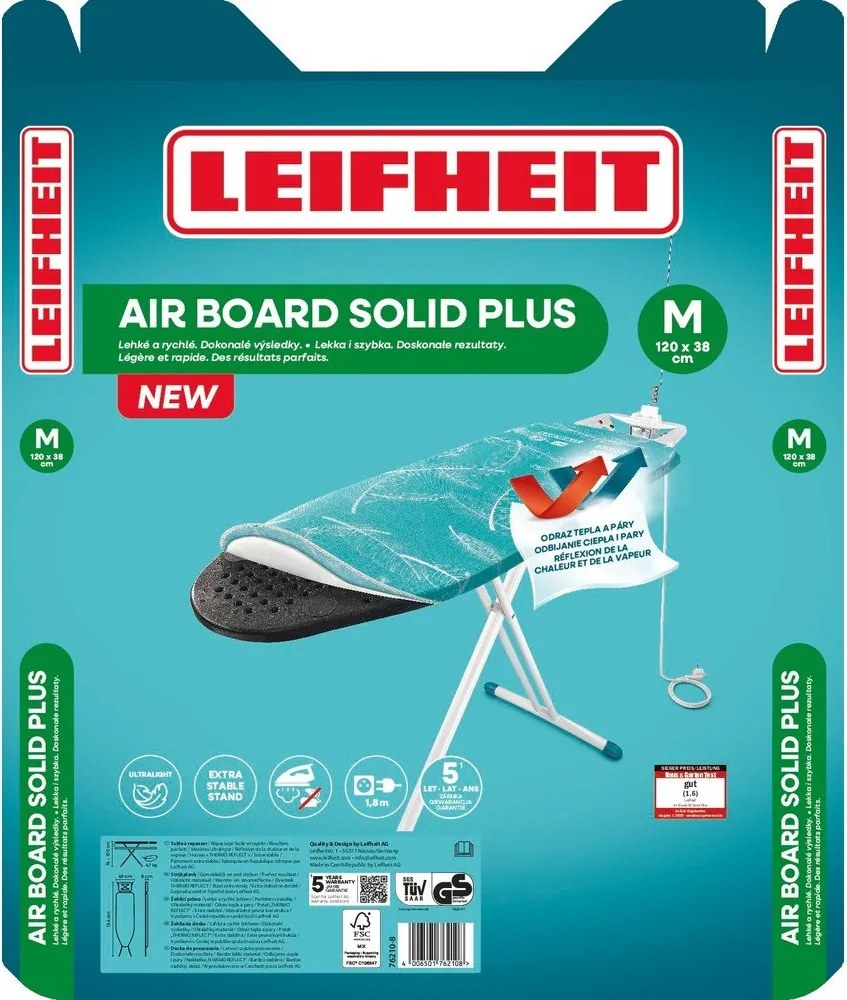 Žehlicí prkno 120x38 cm AirBoard M Solid Plus NF – LEIFHEIT