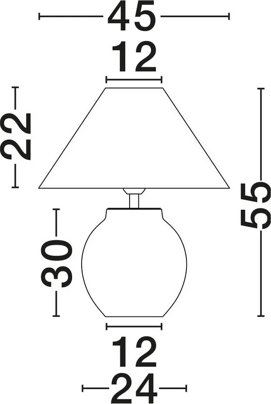 Bílá/šedá keramická stolní lampa s textilním stínidlem (výška 55 cm) Lupe – Nova Luce