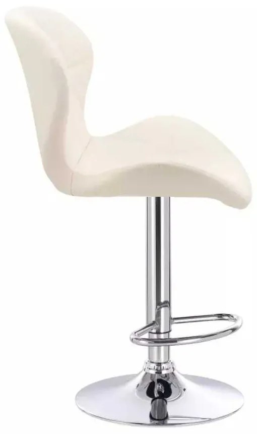 LuxuryForm DESIGN Barová židle LIVIO na stříbrné kulaté podstavě - krémová