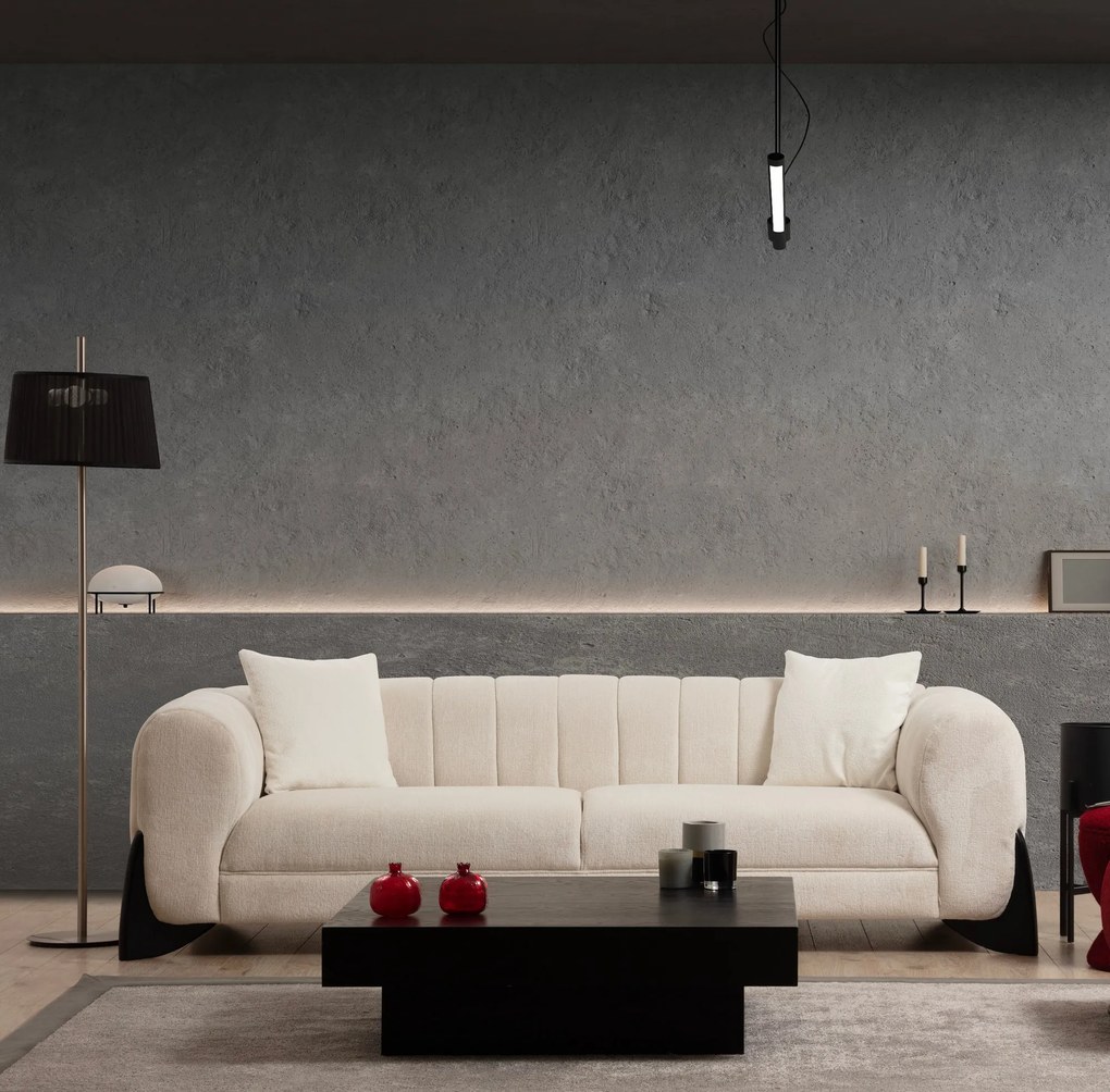 Hanah Home Třímístná pohovka SANDREO bílá 248 cm