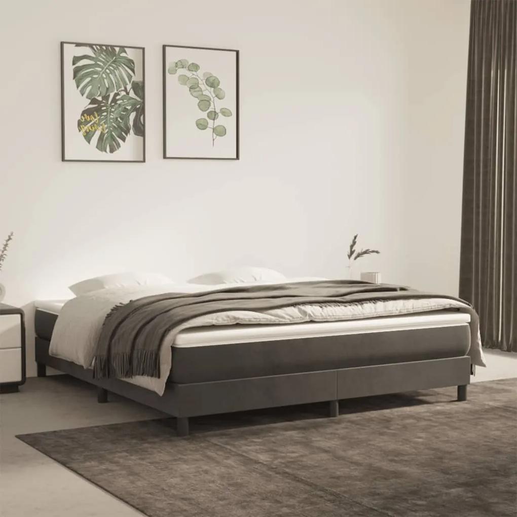 Box spring postel s matrací tmavě šedá 180x200 cm samet,  3144346