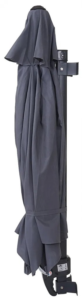 Nástěnný slunečník Casoria 3 m polyester hliník/ocel - šedá