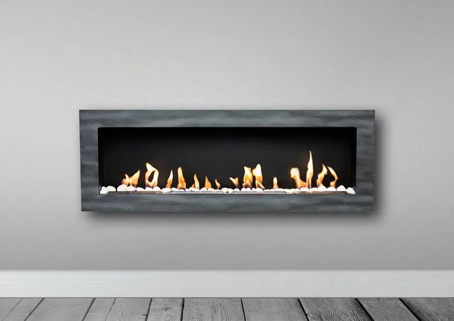 BIO FLAME biokrb Easy L Open Patina Šedá 115x40 cm